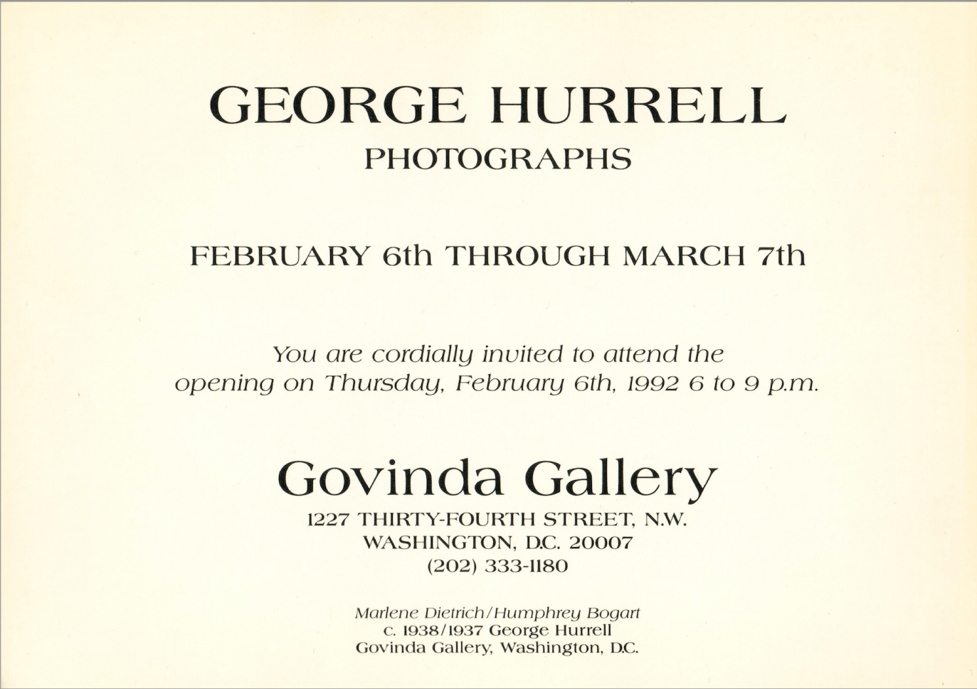 George Hurrell, The National Portrait Gallery, and Govinda Gallery ...